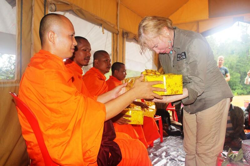 Monk blessing ceremony - Suwanna Gauntlett - Wildlife Alliance